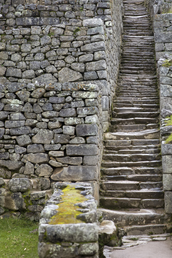 Stone stairs at Machu Picchu, Peru Stock Photo by BGStock72 | PhotoDune