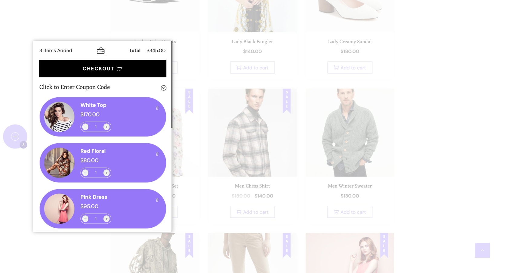 Woocommerce Mini Ajax Cart And Added To Cart Popup Floating Sliding Popup Cart Plugin For