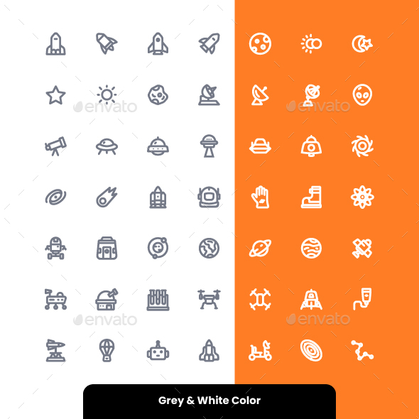50 Space Icon Set, Icons | GraphicRiver