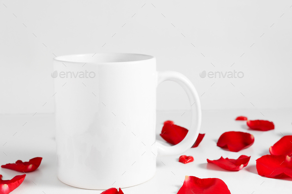 White color coffee cup template with copy space for front view design ...