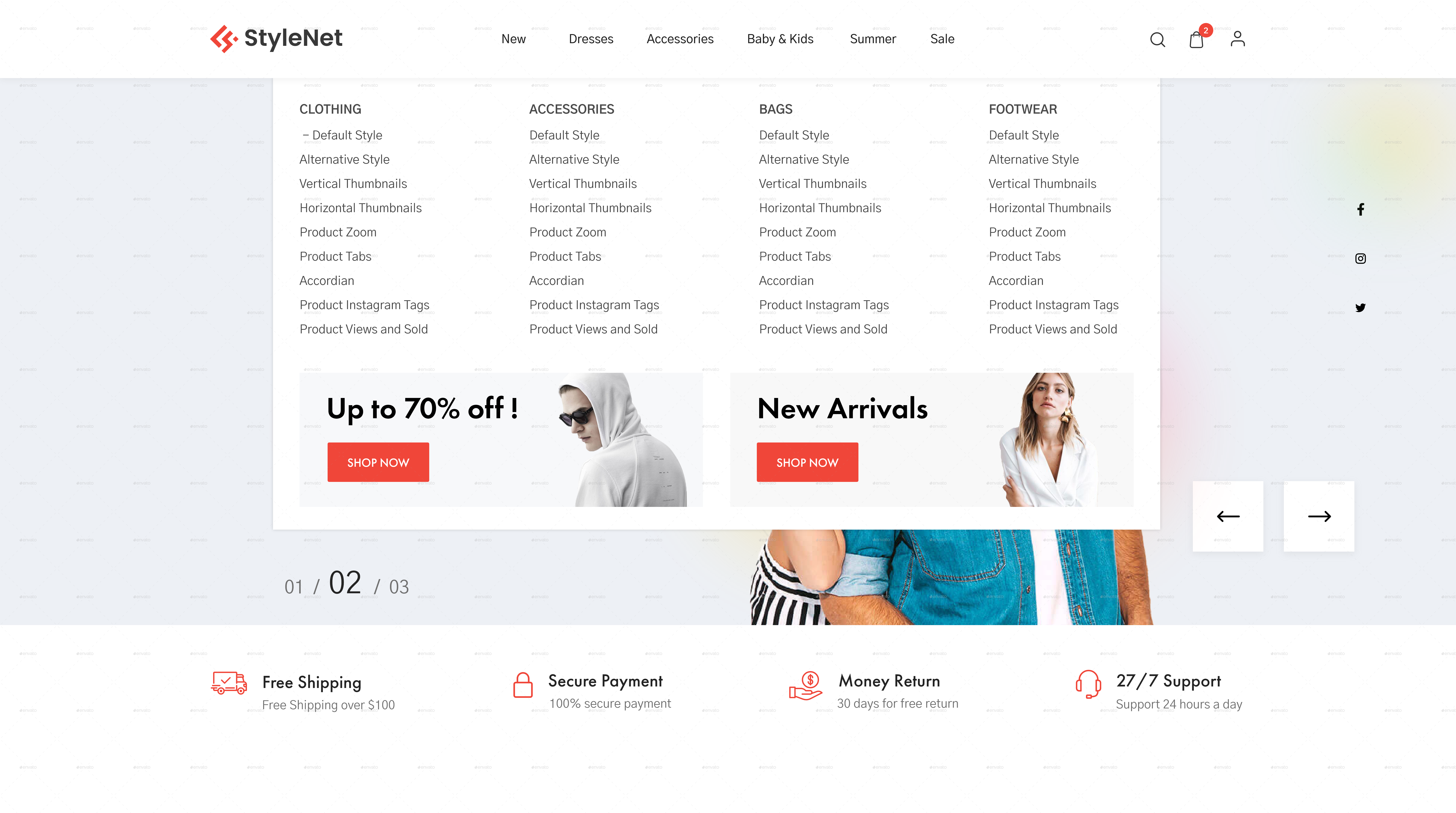 StyleNet - Fashion e-Commerce Figma Template, Web Elements | GraphicRiver