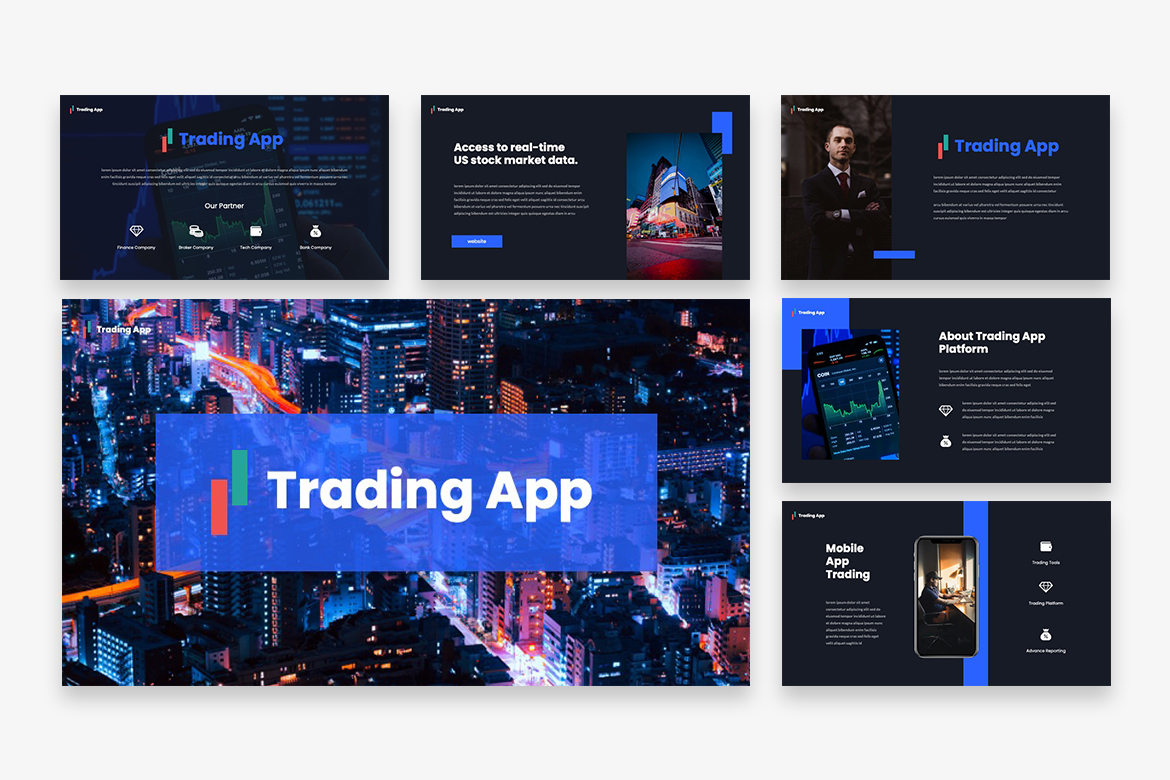 Trading App Platform PowerPoint Template, Presentation Templates ...