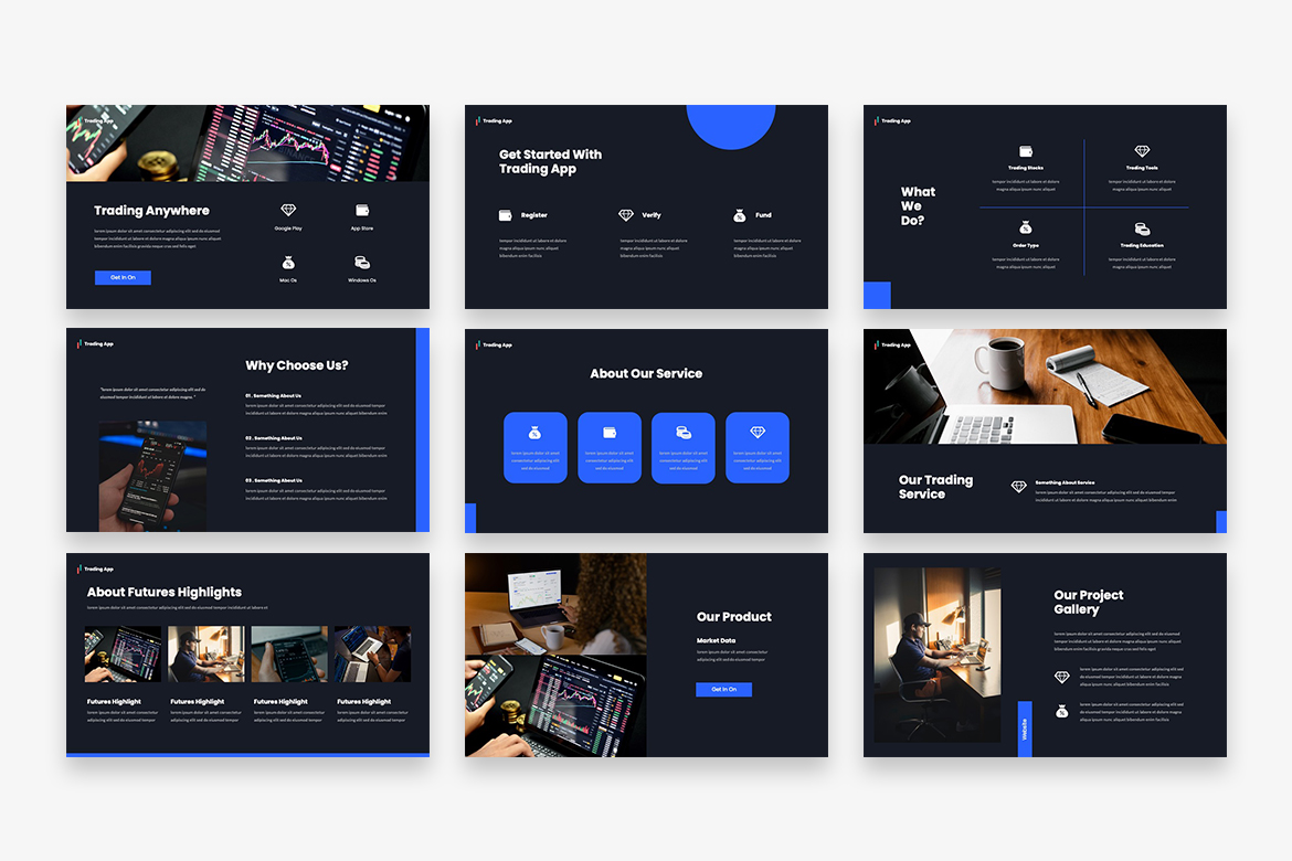 Trading App Platform PowerPoint Template, Presentation Templates ...