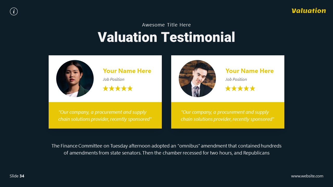 Valuation Finance Presentation Template, Presentation Templates ...