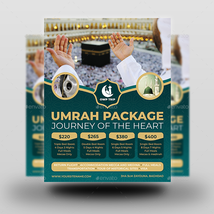 Umrah Flyer Template, Print Templates | GraphicRiver