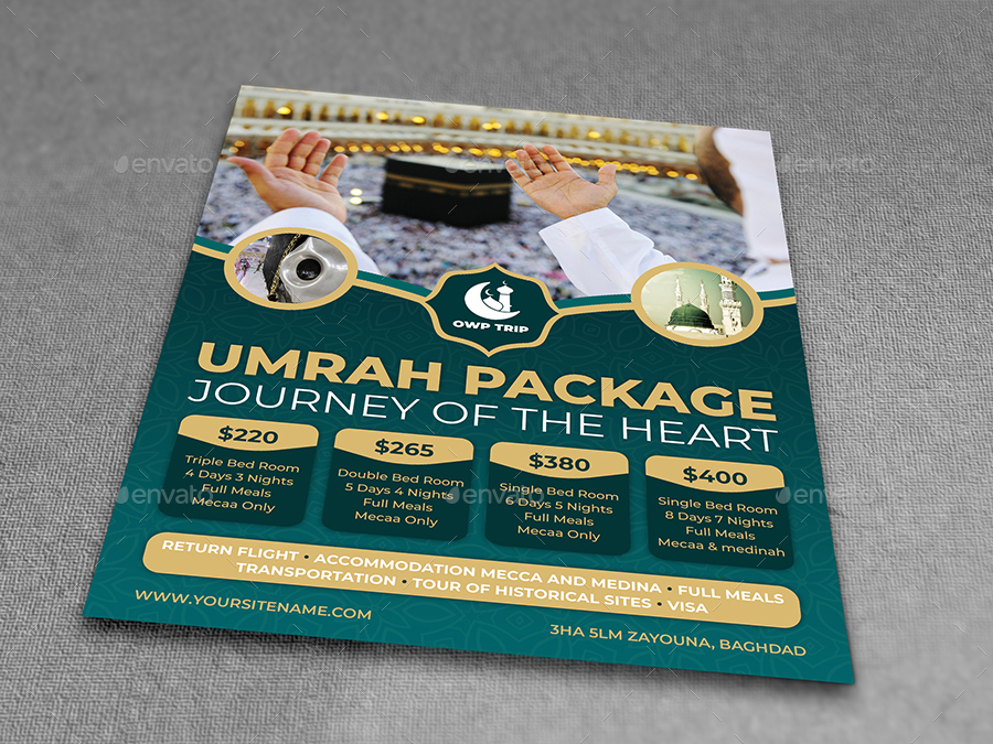 Umrah Flyer Template, Print Templates | GraphicRiver