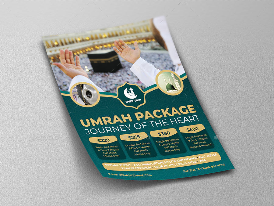 Umrah Flyer Template, Print Templates | GraphicRiver