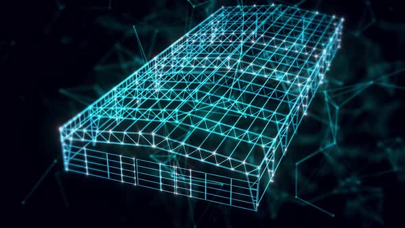 Metal Wire Construction Hologram Close Up Hd, Motion Graphics | VideoHive