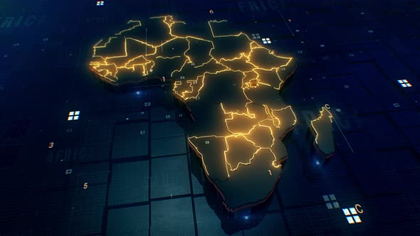Africa Map 4k Loop, Motion Graphics | VideoHive