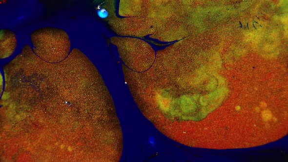 Acrylic Paint With Oil Chemical Reaction, Stock Footage | VideoHive