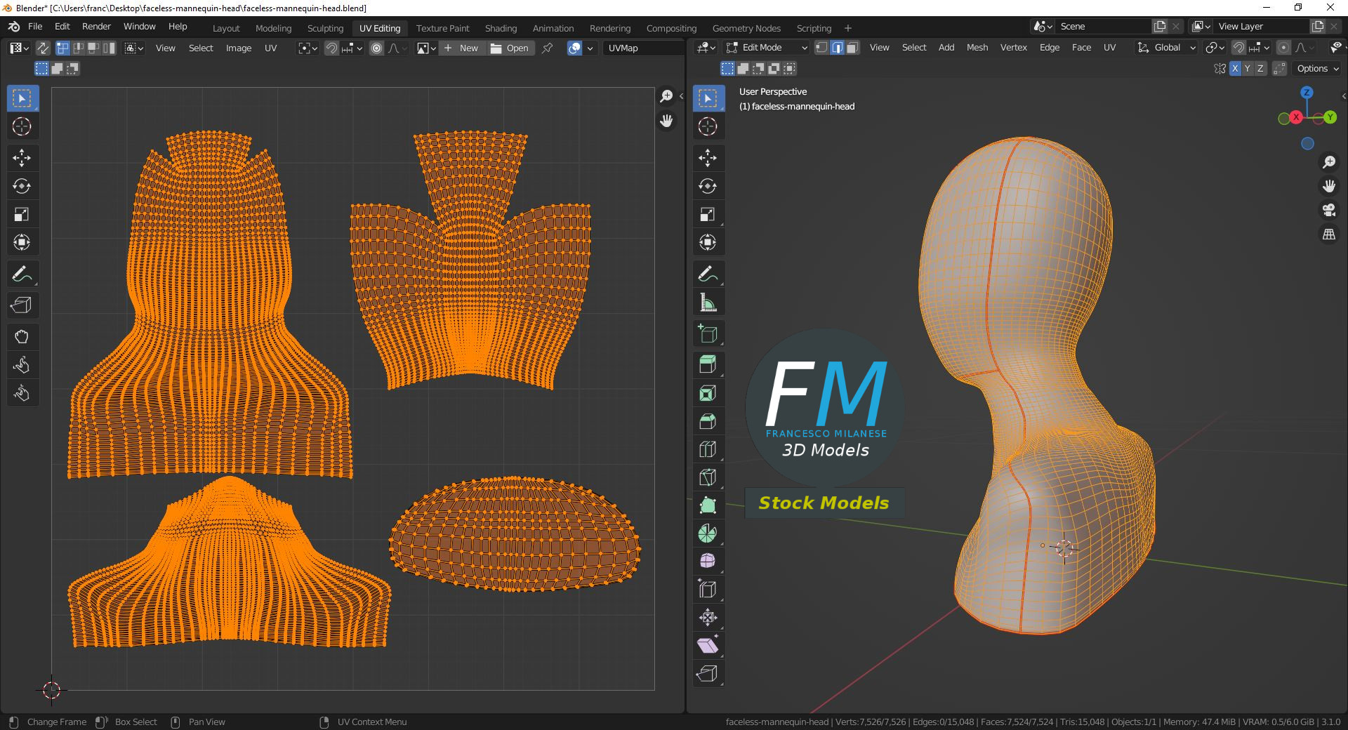 Faceless mannequin head by FrancescoMilanese85 | 3DOcean