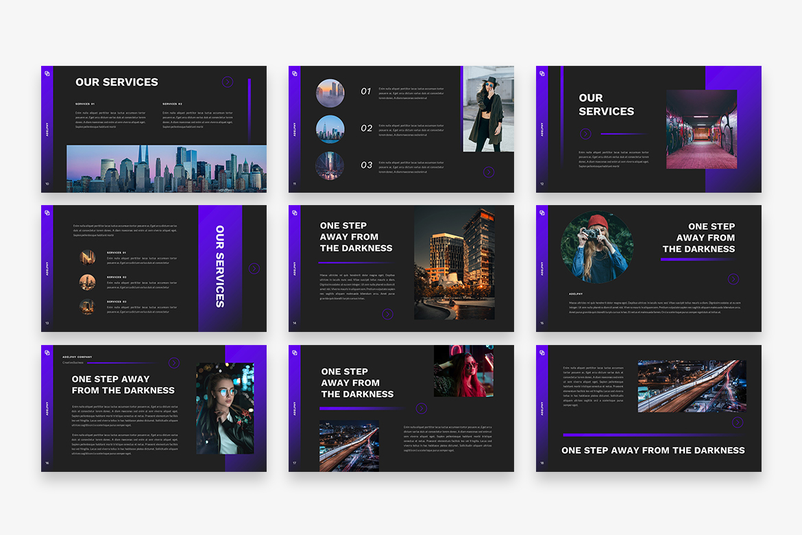 Adelphy Dark Mode - Creative Business Powerpoint Template, Presentation ...
