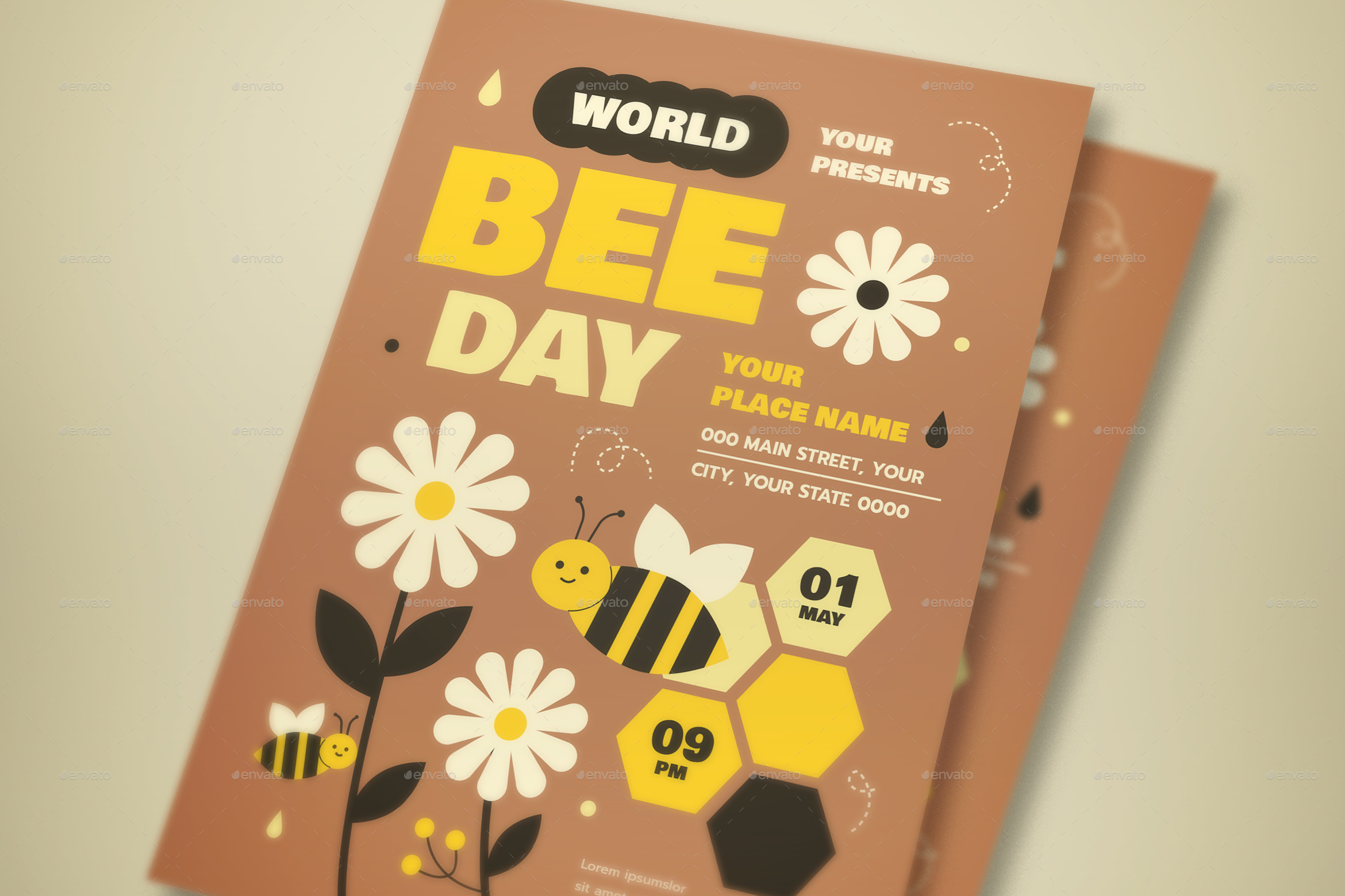 World Bee Day Flyer Set, Print Templates | GraphicRiver