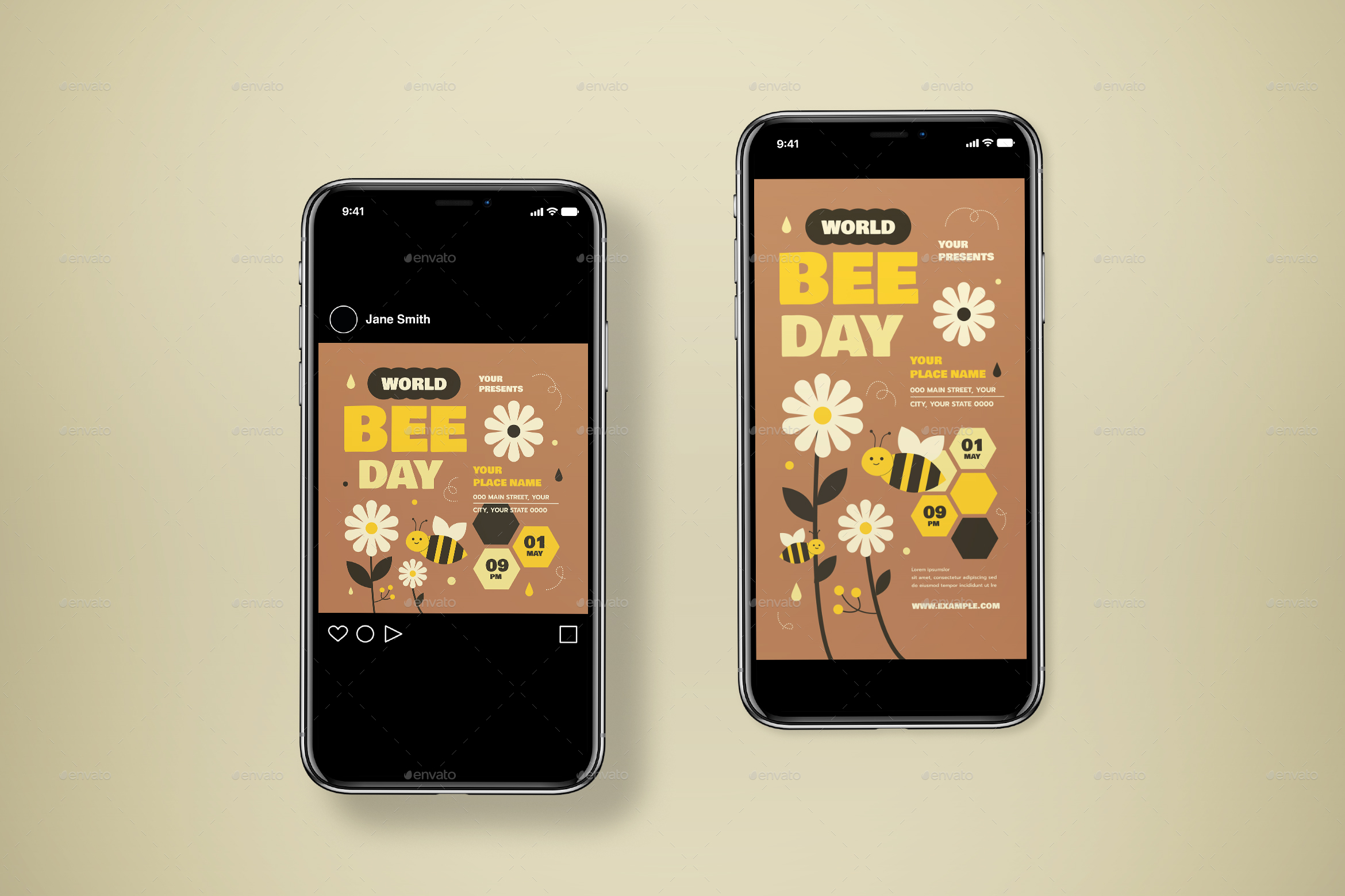 World Bee Day Flyer Set, Print Templates | GraphicRiver