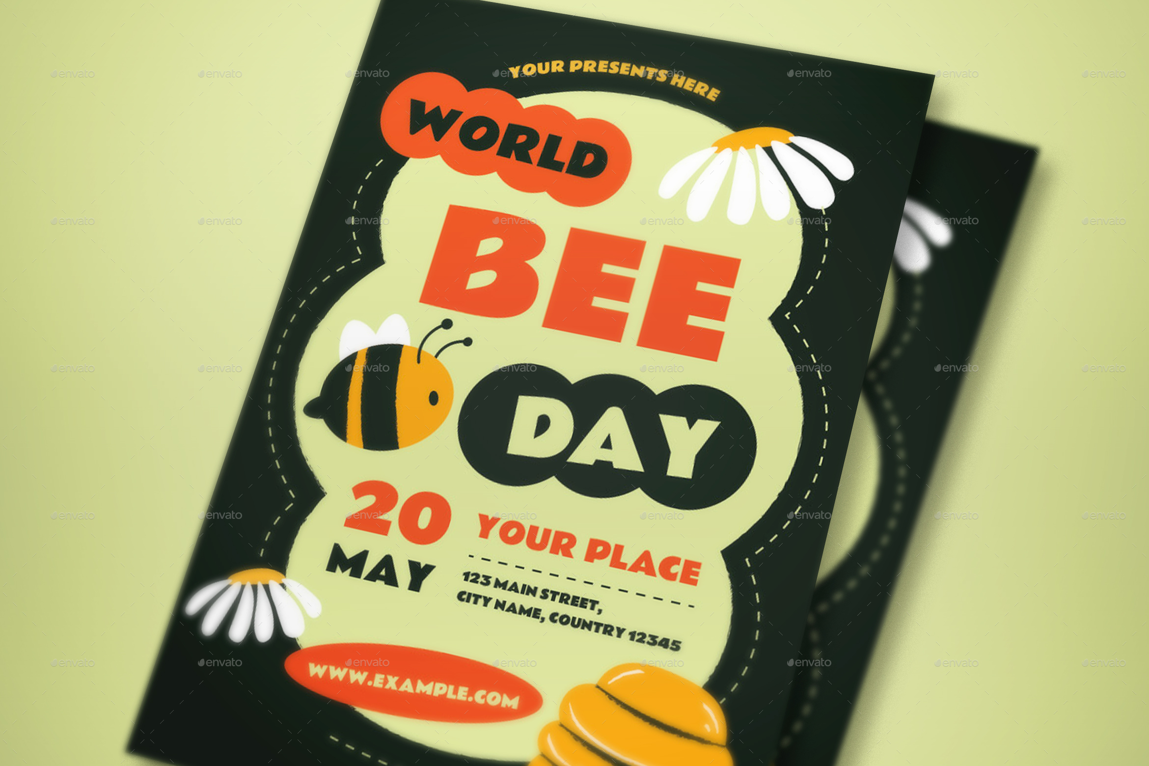 World Bee Day Flyer Set, Print Templates | GraphicRiver