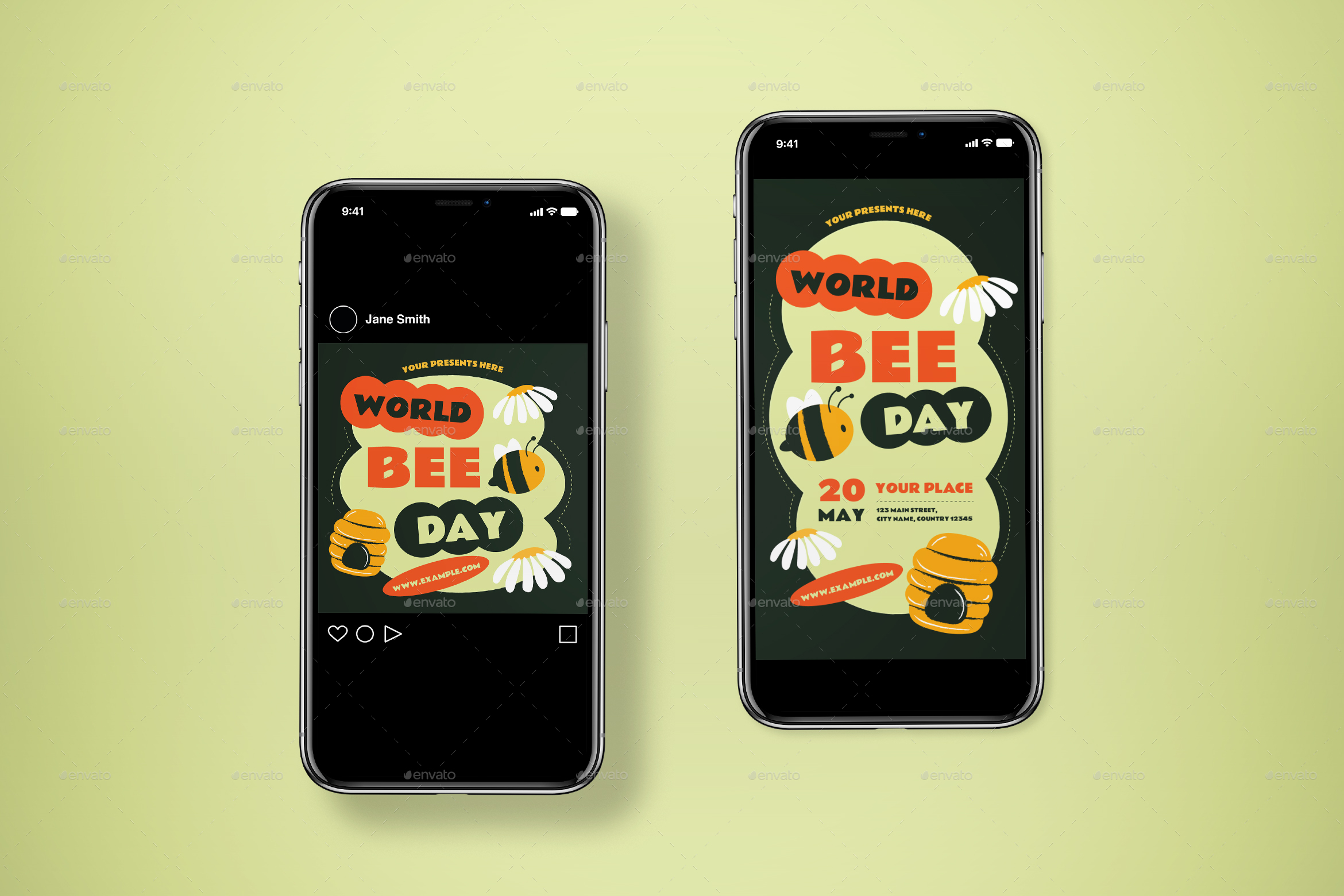 World Bee Day Flyer Set, Print Templates | GraphicRiver