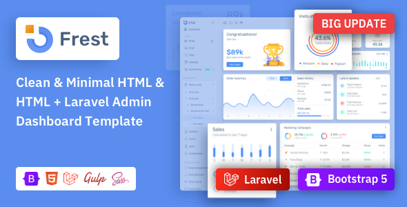 Frest - Bootstrap 5 HTML & Laravel Admin Dashboard Template by PIXINVENT