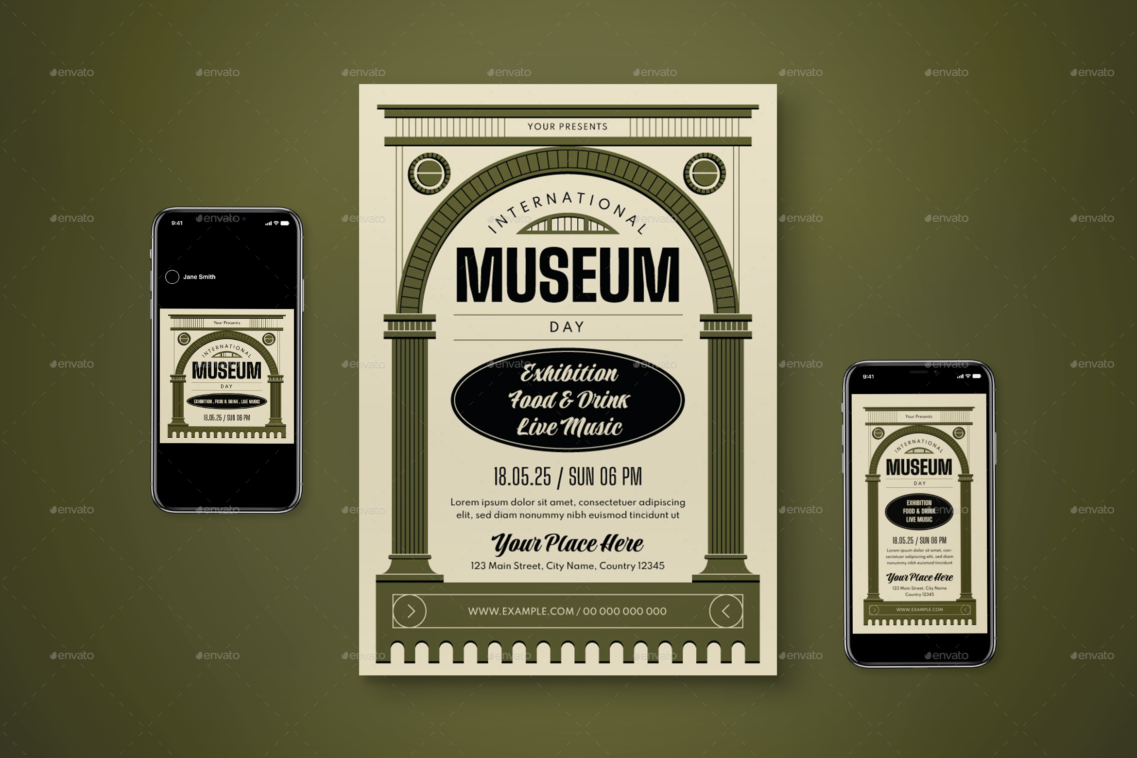 International Museum Day Flyer Set, Print Templates | GraphicRiver