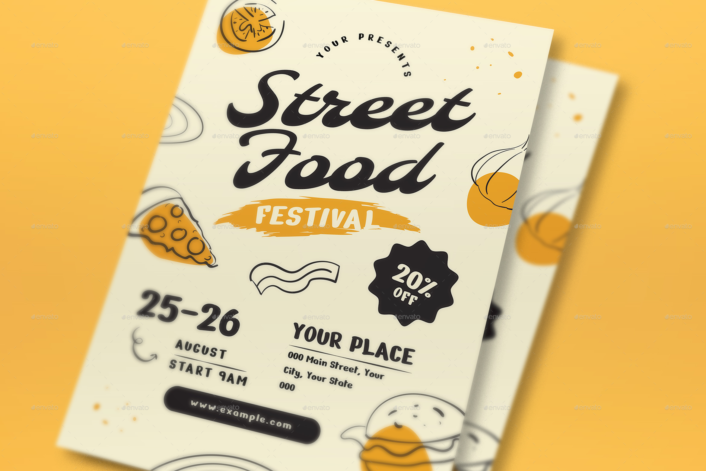 Street Food Festival Flyer Set, Print Templates | GraphicRiver
