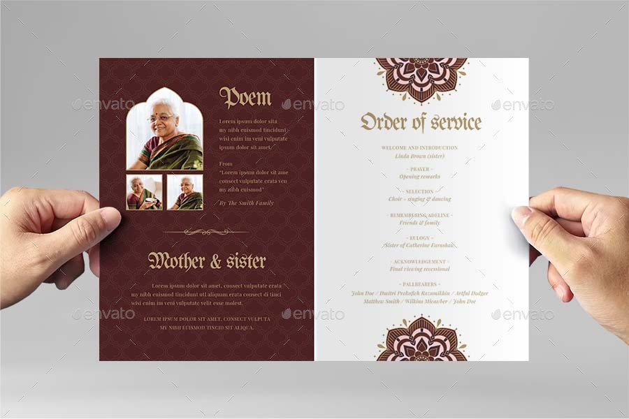 Indian Funeral Program Template, Print Templates | GraphicRiver