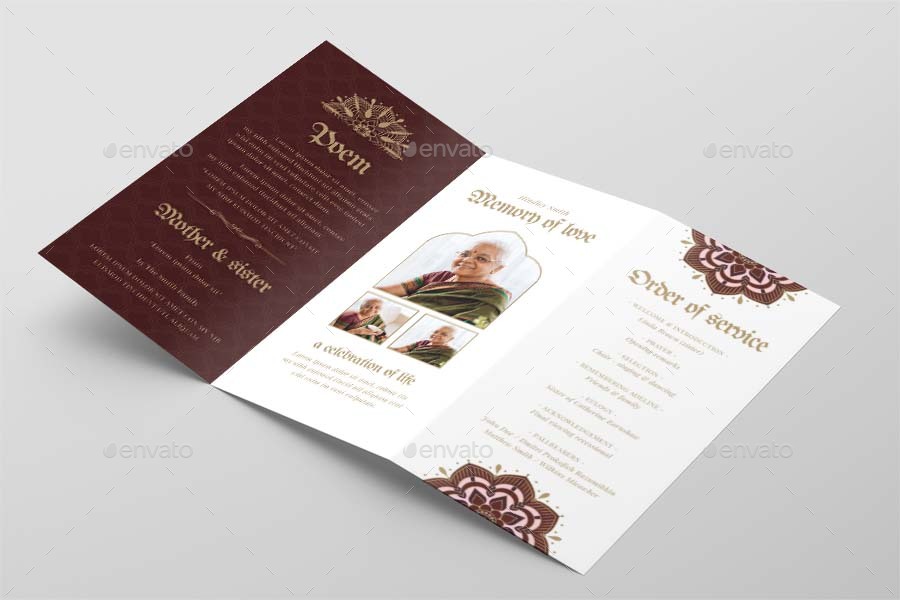 Indian Funeral Program Template, Print Templates | GraphicRiver
