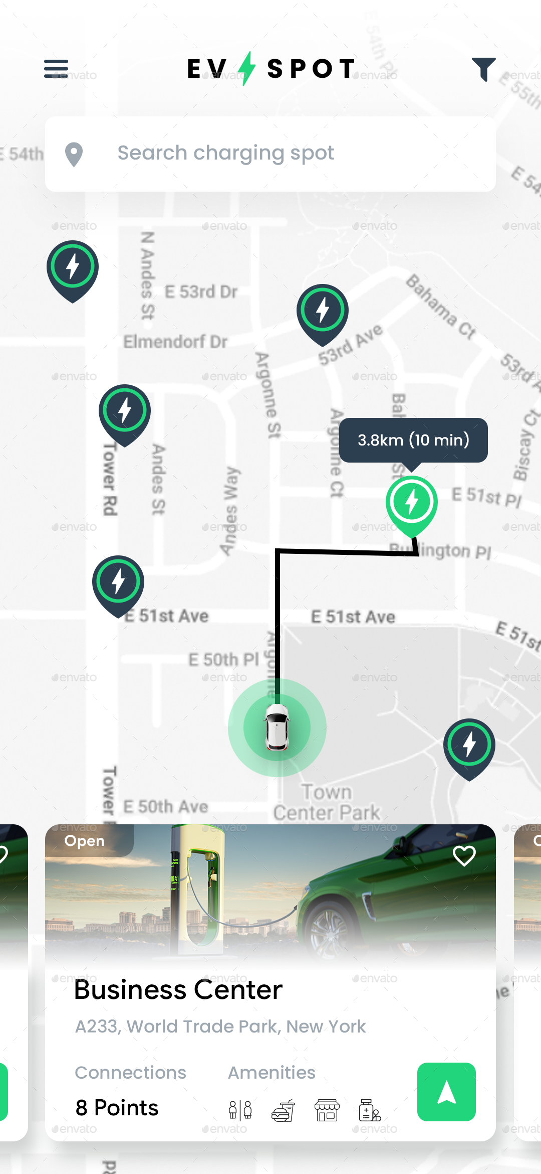 EV Charging Station App UI Kit| Electric Vehicle Charging Spot Finder ...