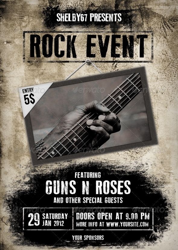 Rock Event Flyer/Poster, Print Templates | GraphicRiver
