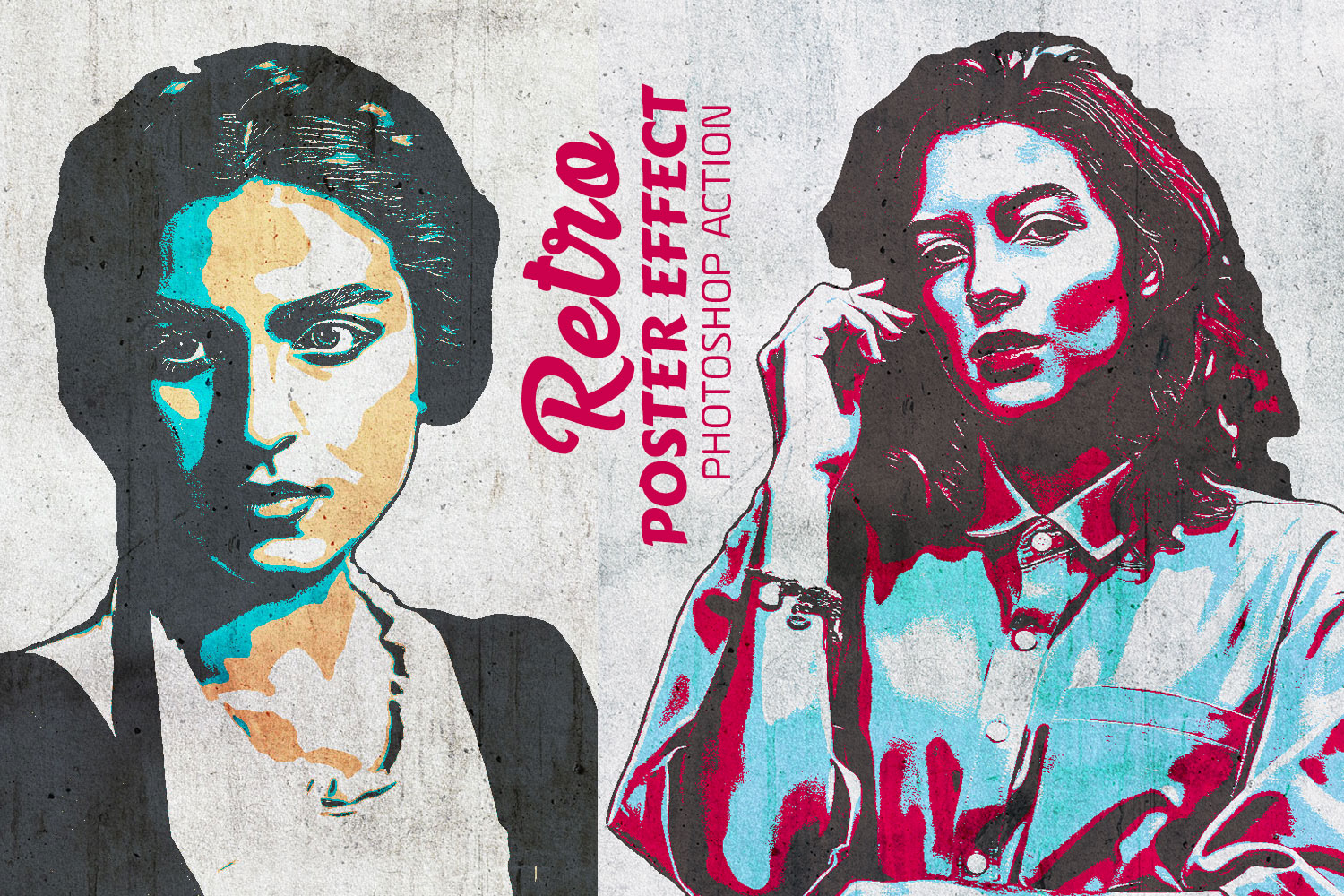 Retro Poster Effect Photoshop Action, Add-ons | GraphicRiver