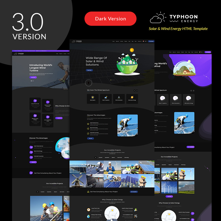 Typhoon - Solar & wind Energy eCommerce HTML Template by webstrot ...