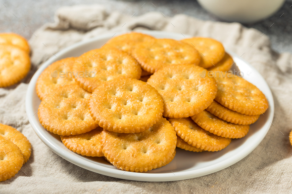 Salty Crispy Round Crackers Stock Photo by bhofack2 | PhotoDune