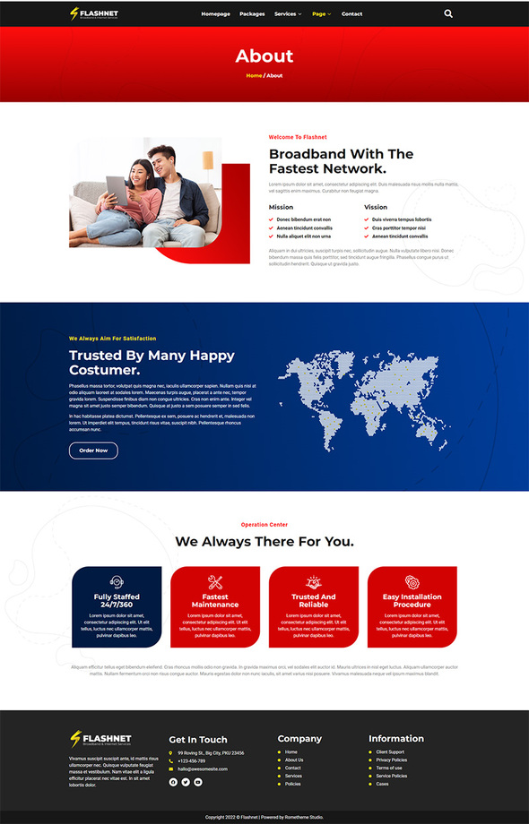 Flashnet - Broadband & Telecom Internet Provider Elementor Template kit ...