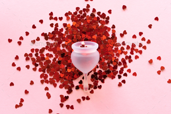 Silicone menstrual cup. Women's health and alternative hygiene. Cup ...