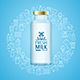 Fresh Milk Concept with Bottle and Thin Line Icons. Vector, Graphics