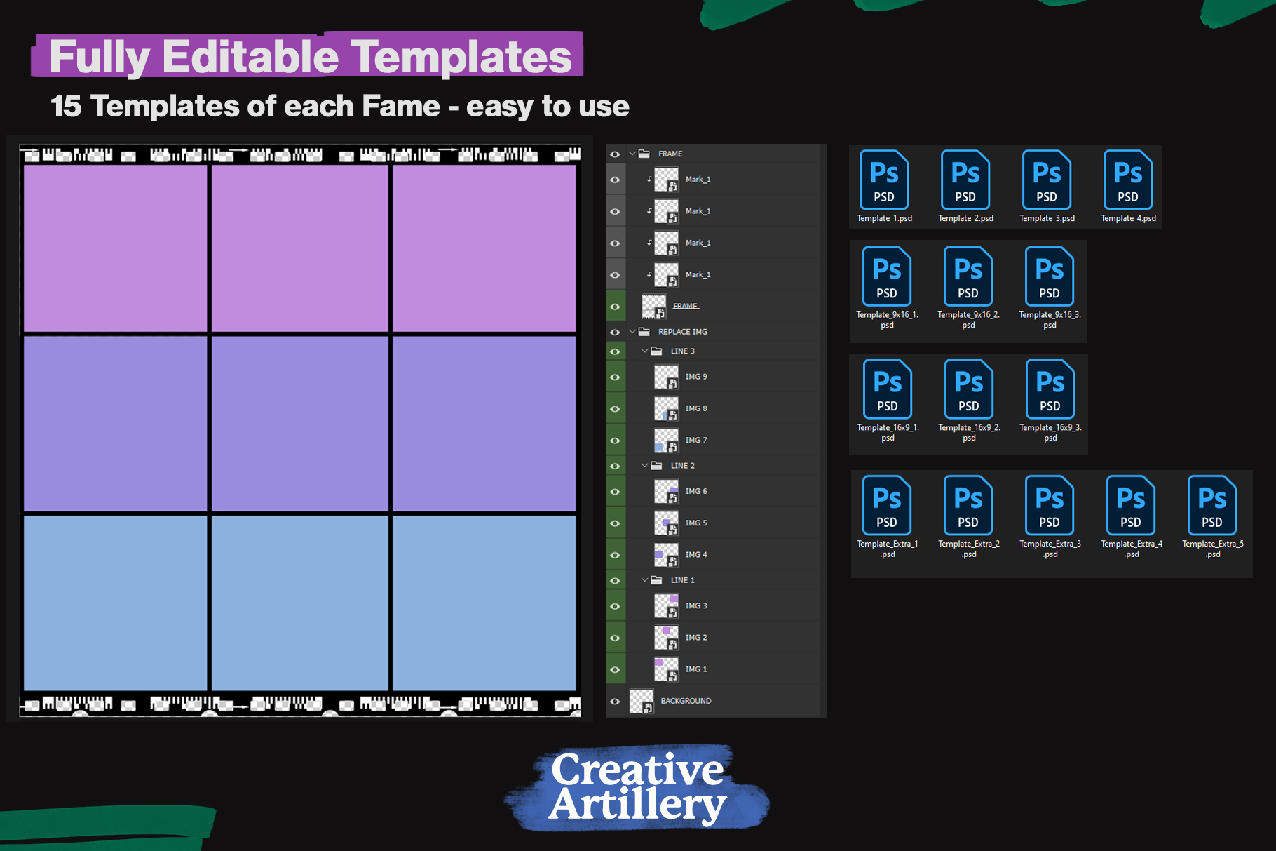 35 MM FILM FRAMES PSD Templates + PNG, Add-ons | GraphicRiver