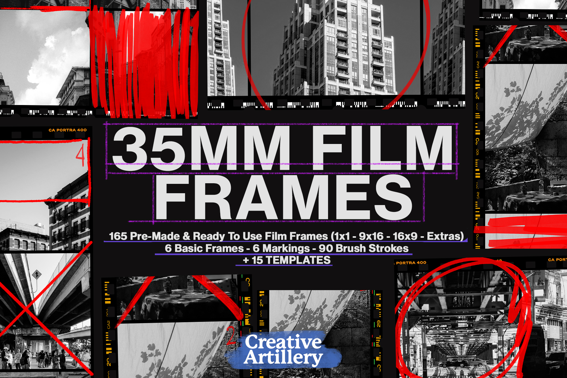 35 MM FILM FRAMES PSD Templates + PNG, Add-ons | GraphicRiver