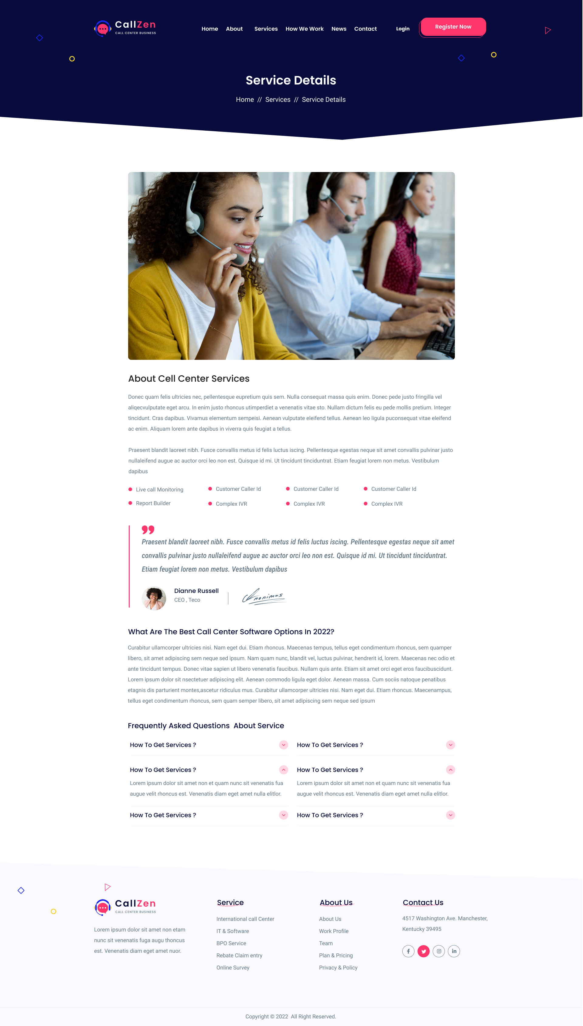 Callzen - Call Center Business Figma Template by ViserLab | ThemeForest
