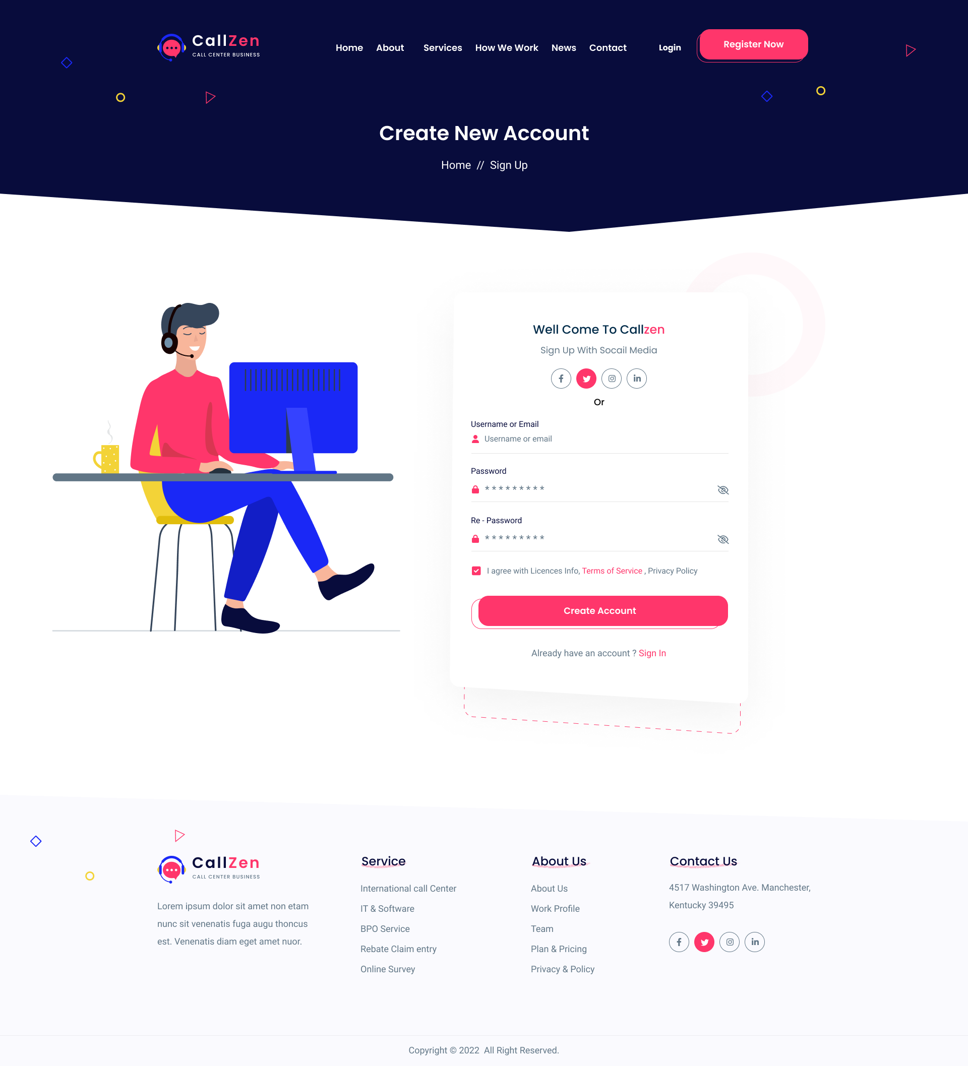 Callzen - Call Center Business Figma Template by ViserLab | ThemeForest