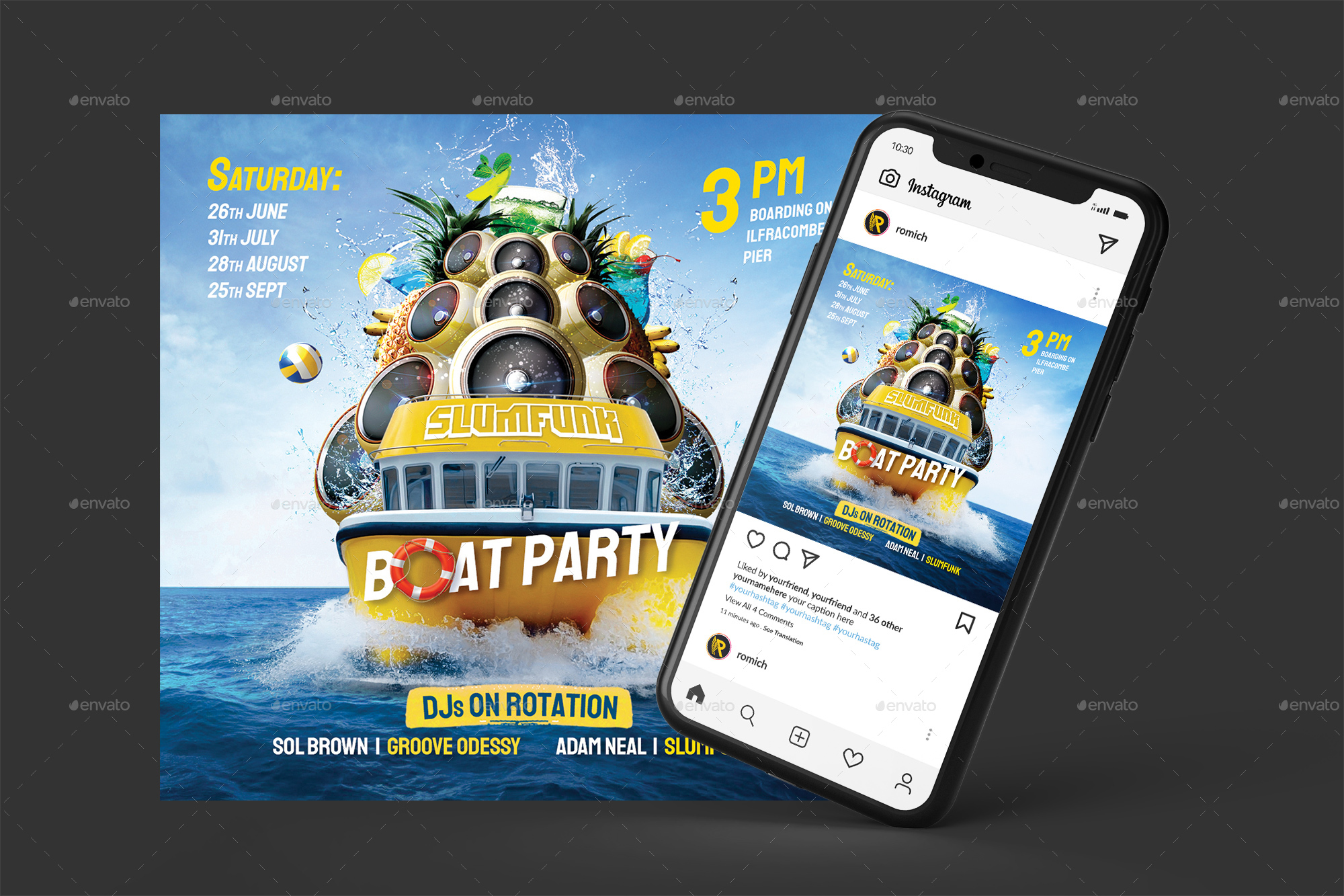 Boat Party Flyer, Print Templates | GraphicRiver