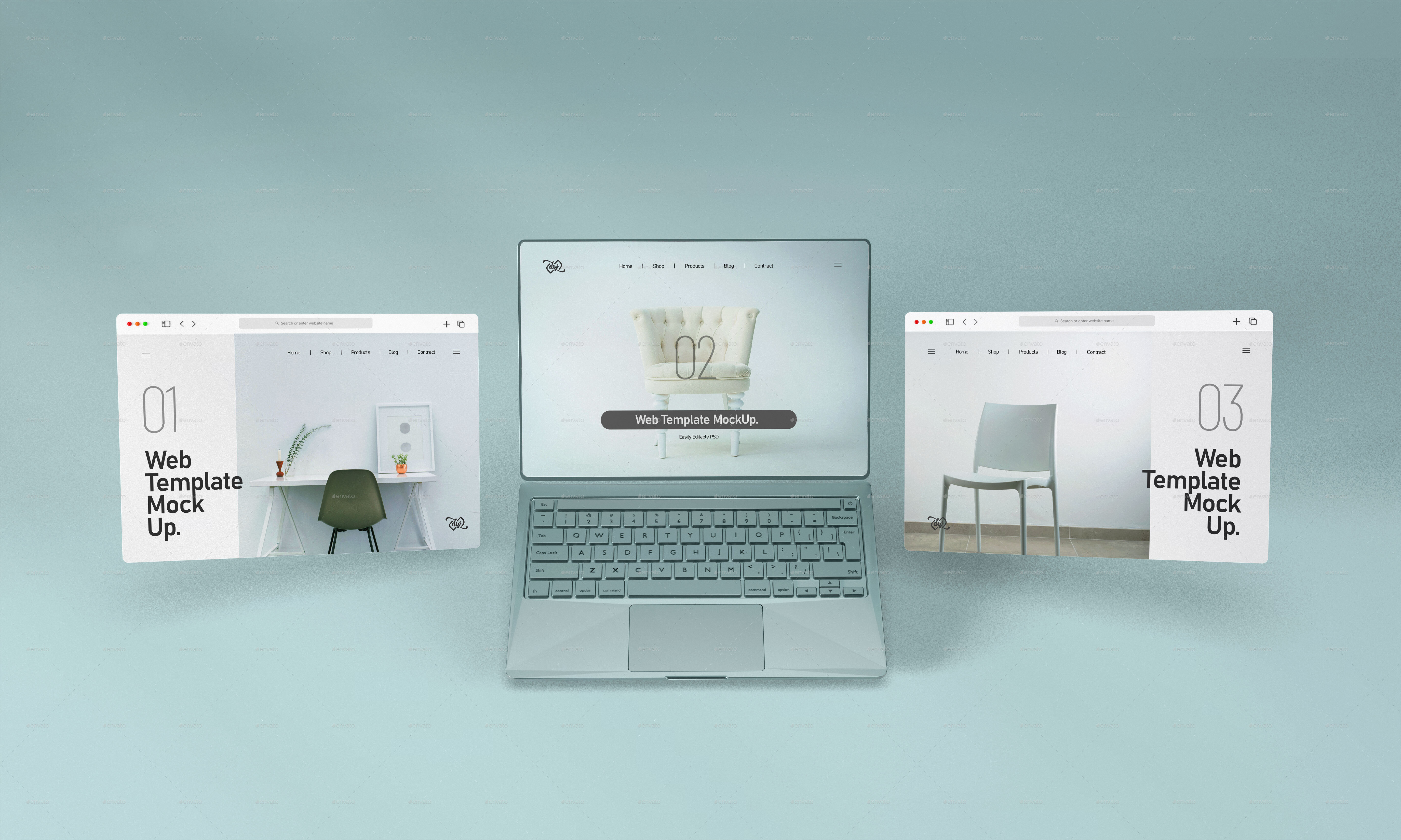 Website with laptop mockup set, Graphics | GraphicRiver