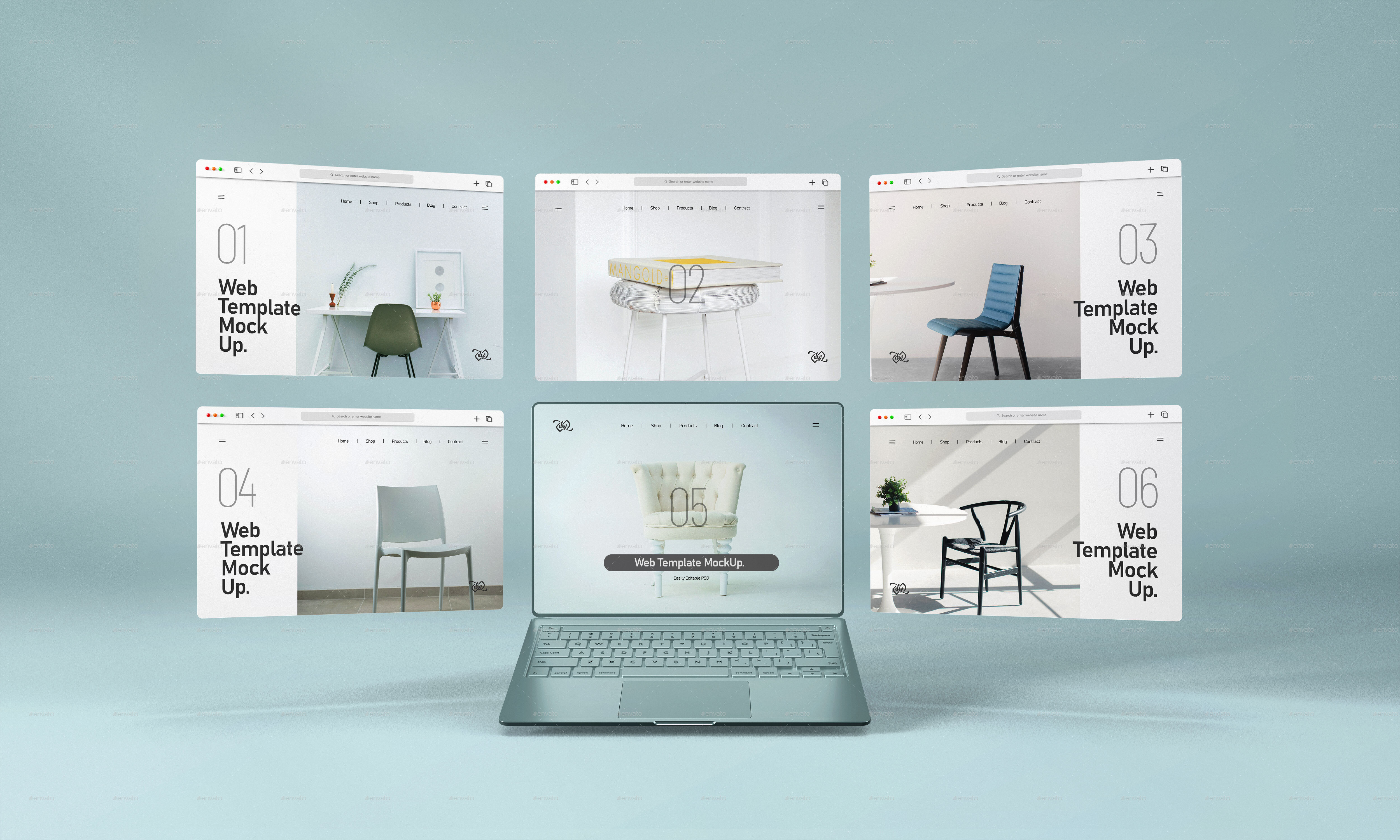 Website with laptop mockup set, Graphics | GraphicRiver