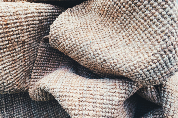 Texture of a rough and rough fabric, background of rural crafts. Stock ...