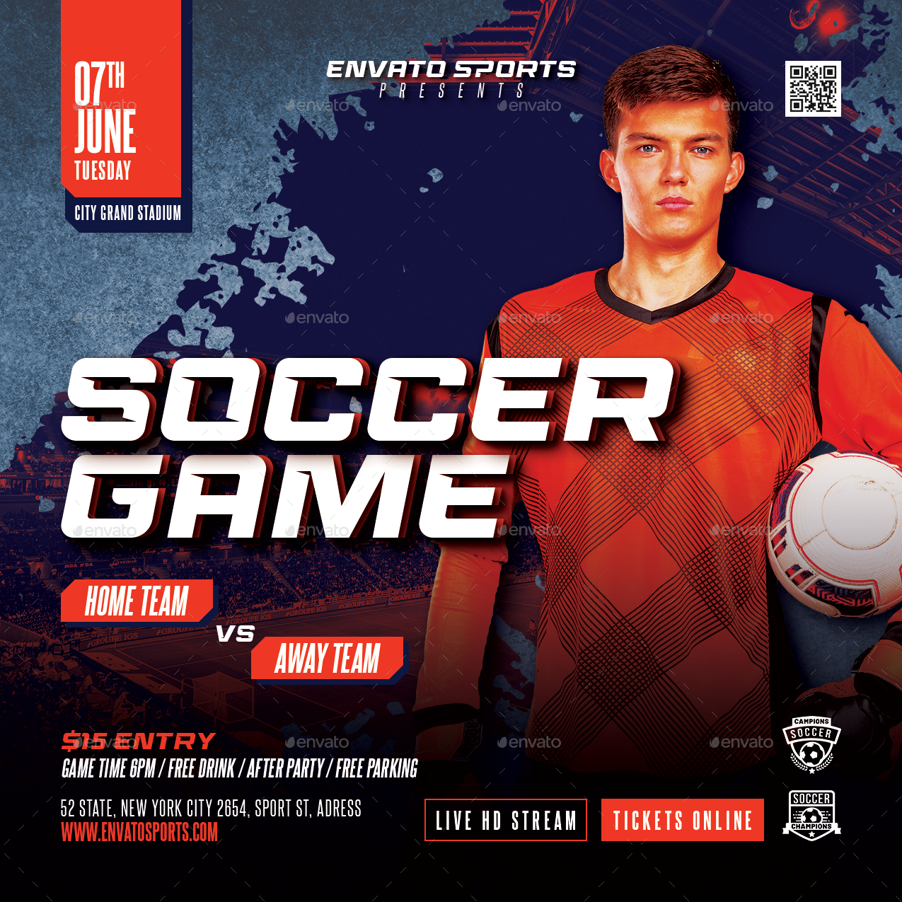 Soccer Flyer, Print Templates | GraphicRiver
