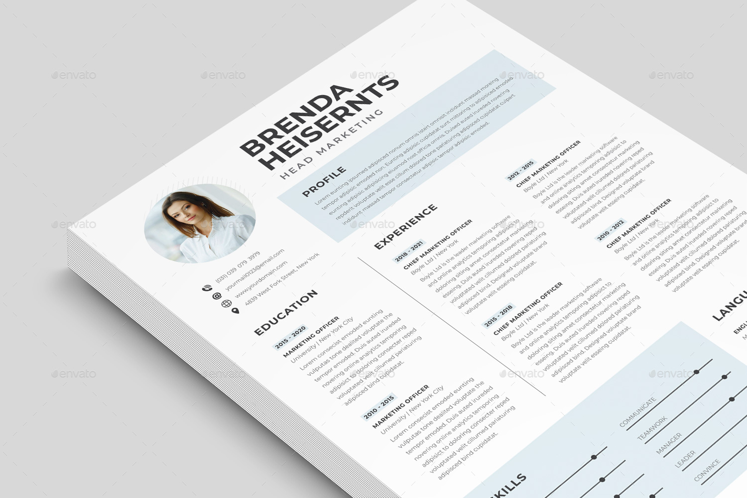 Clean CV Resume, Print Templates | GraphicRiver