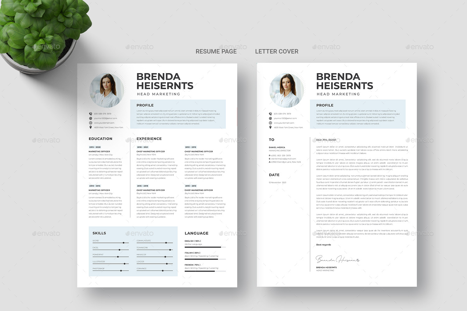 Clean CV Resume, Print Templates | GraphicRiver