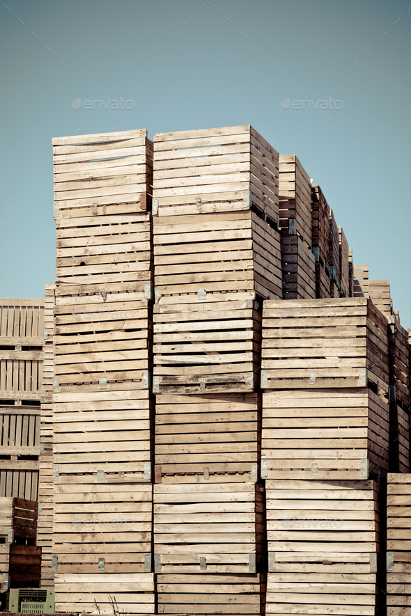 Crates vertical stacks Stock Photo by nzooo | PhotoDune