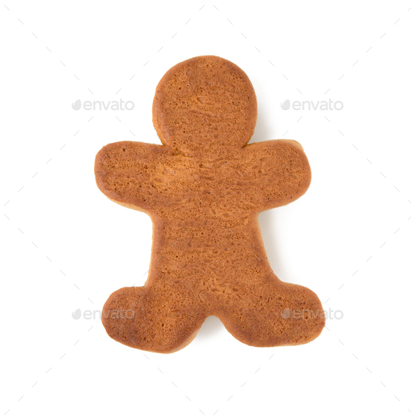 Baked gingerbread man shaped isolated on white background Stock Photo ...