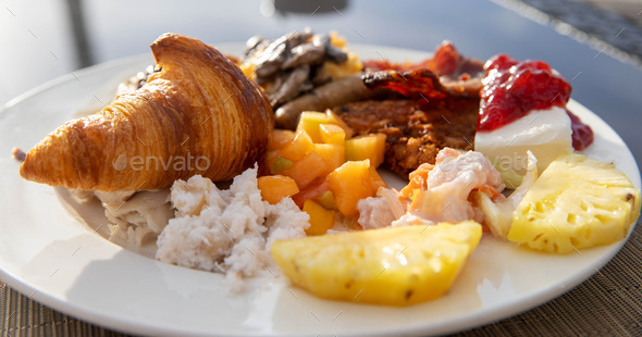 Tropical island breakfast plate Stock Photo by MatHayward | PhotoDune