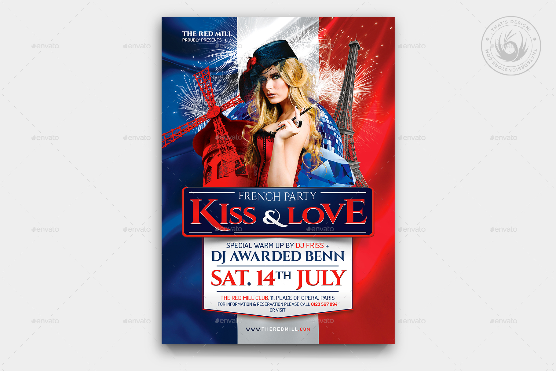 French Party Flyer Template V1, Print Templates | GraphicRiver