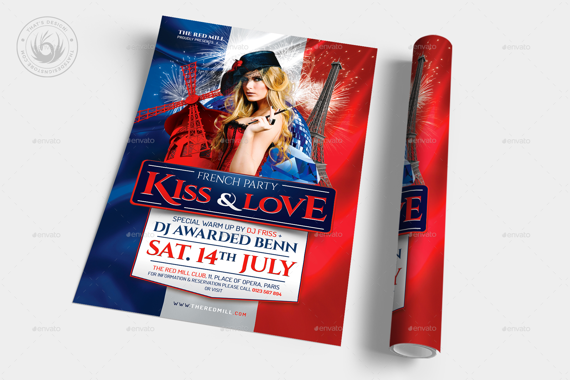 French Party Flyer Template V1, Print Templates | GraphicRiver