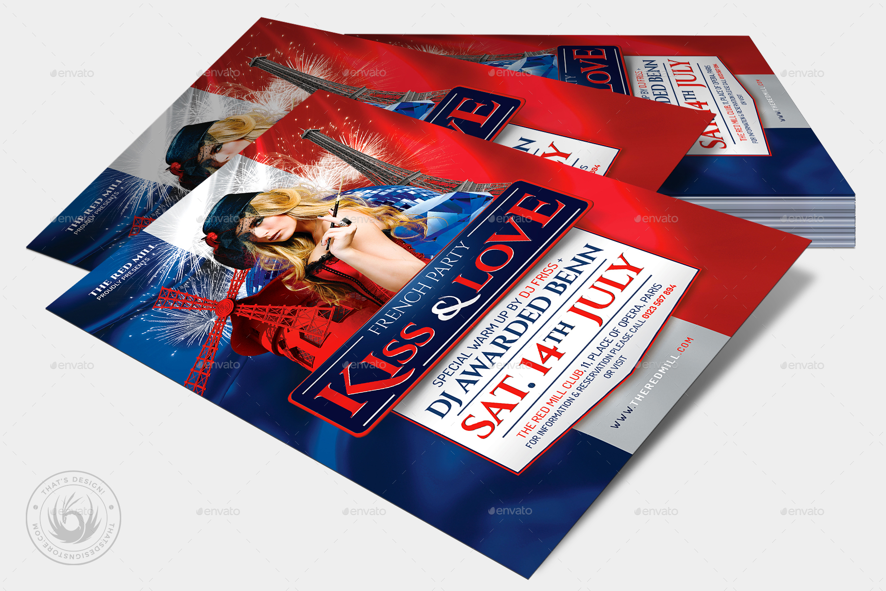 French Party Flyer Template V1, Print Templates | GraphicRiver